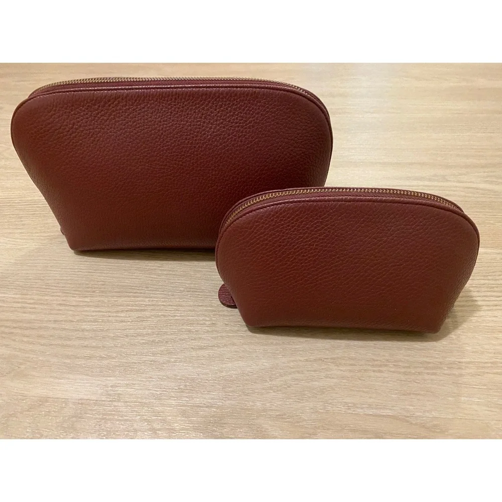 Cuyana | Bags | Cuyana Travel Case Set Burgundy Leather Toiletry Makeup ...